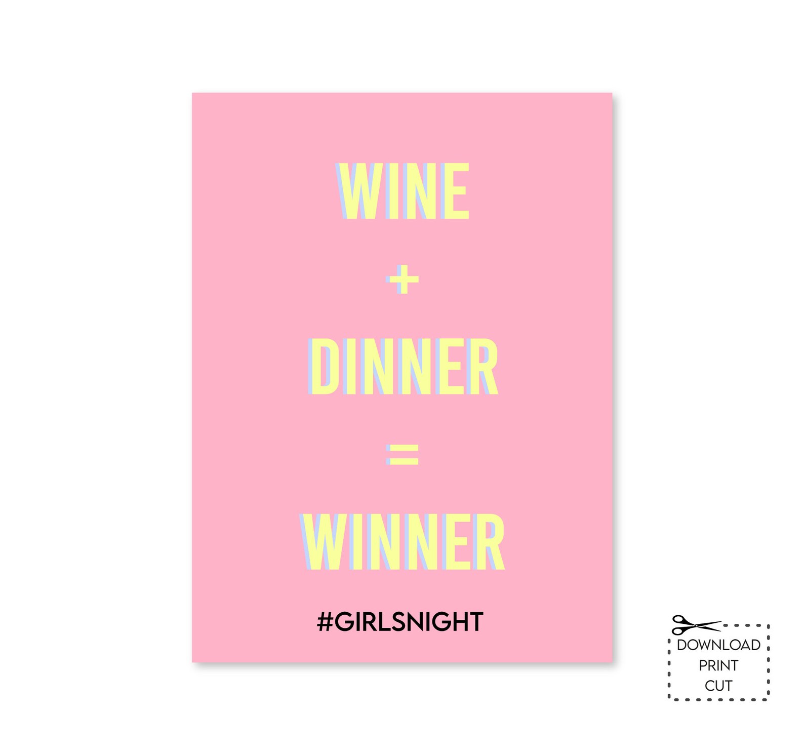 Wine Dinner Winner, Printable Wine Label, Party Wine Label, Instant ...
