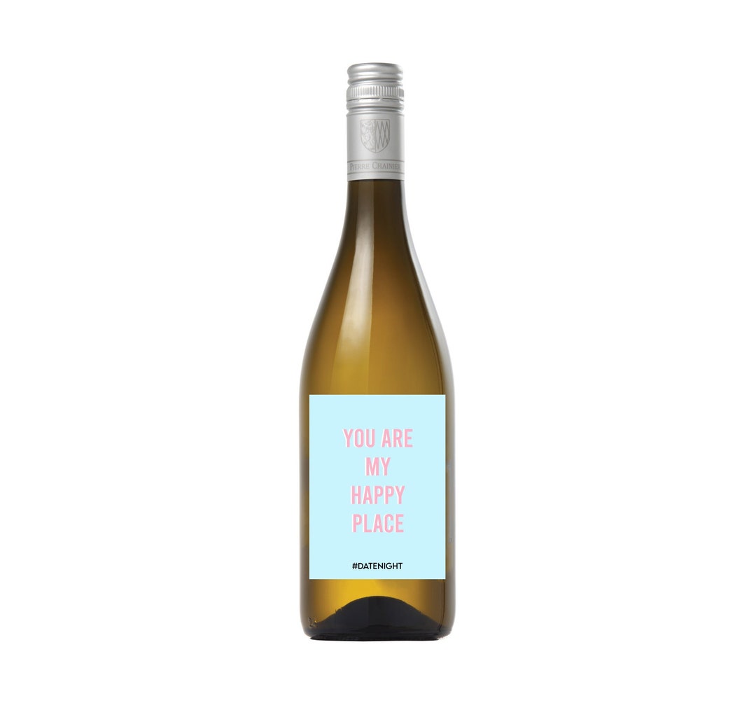 Happy Place, Printable Wine Label, Party Wine Label, Instant Download ...
