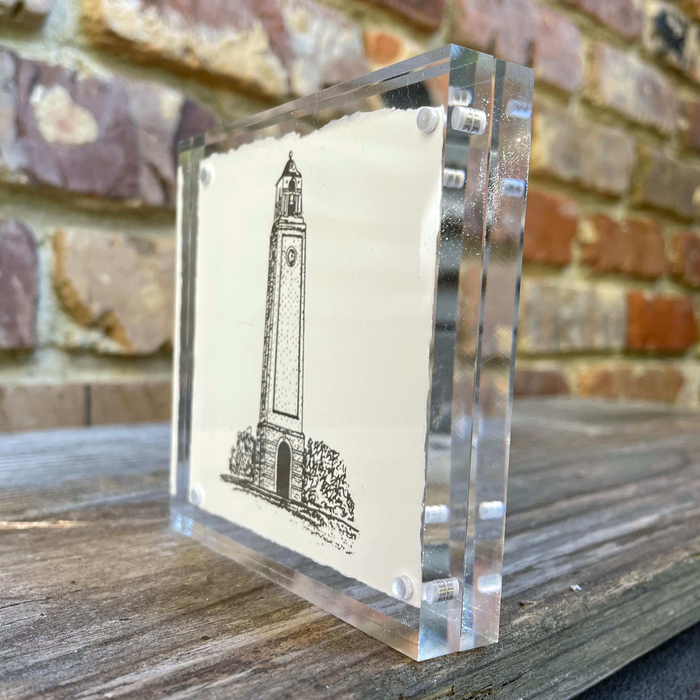 Edwards Tower- Birmingham Southern College Print in a 4"x4" Acrylic ...