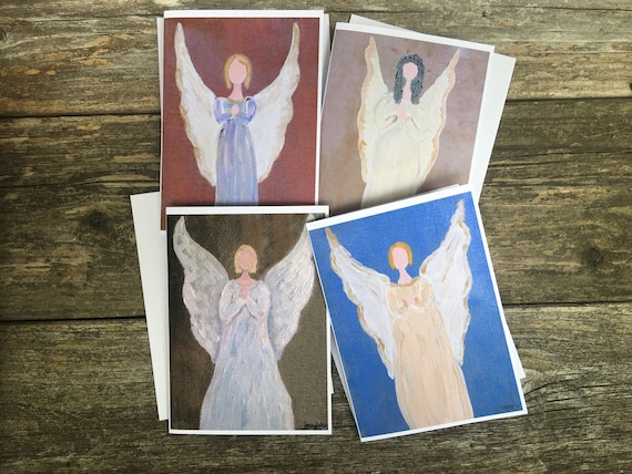 Angel Notecards Set of 4 - Etsy