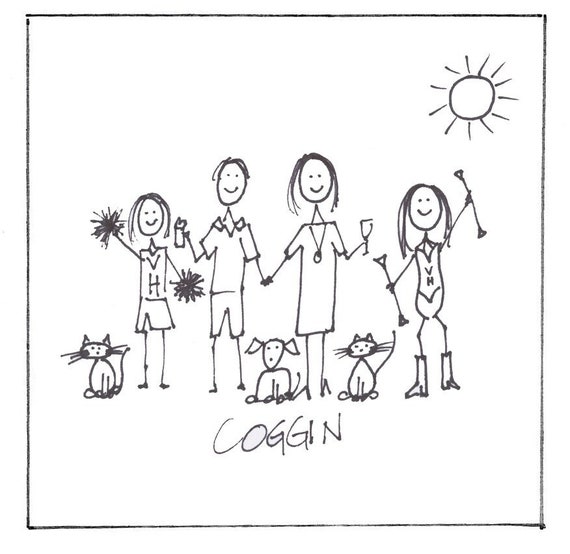 Custom Stick Figure Family - Etsy