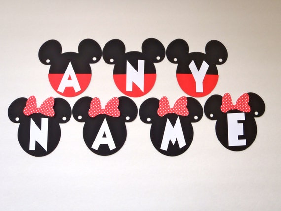 Mickey Mouse Name Banner