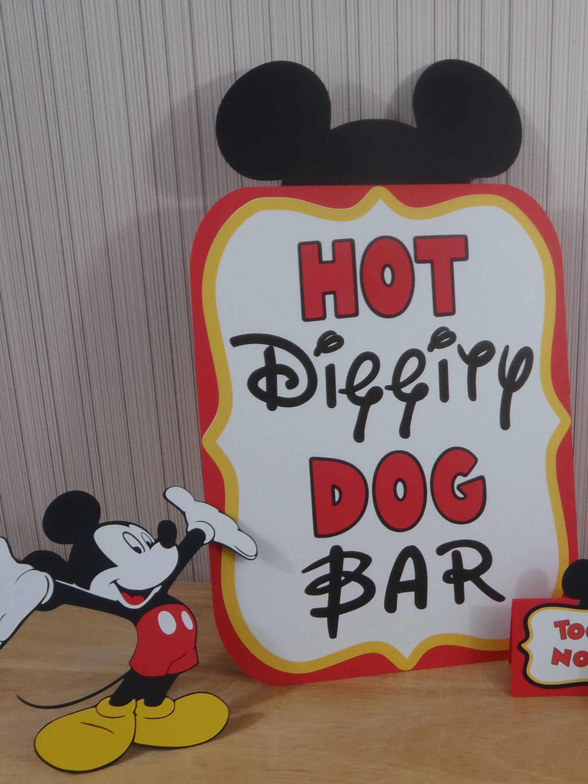 Mickey Mouse Birthday Sign Hot Diggity Dog Bar Party - Etsy Canada