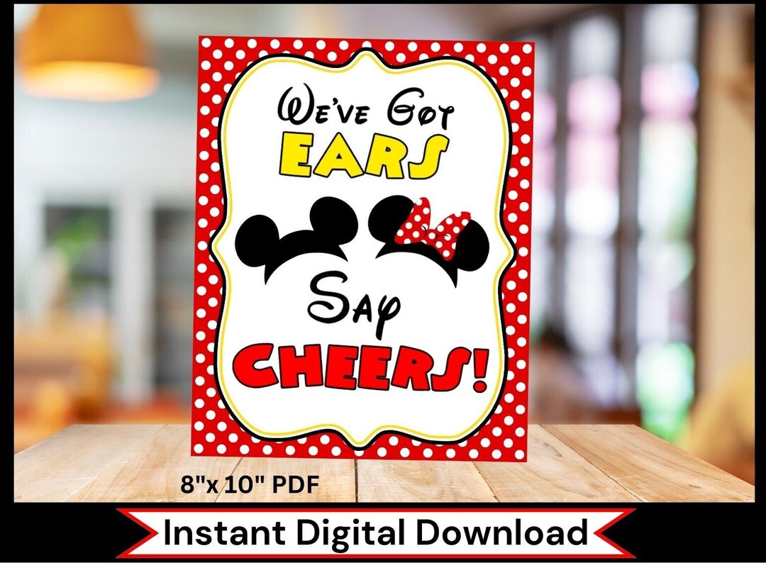 INSTANT DOWNLOAD Printable Mouse Party Boy Girl We've Got Ears Sign by ...