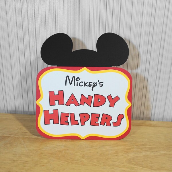 Mickey Mouse Handy Helpers Sign - Etsy
