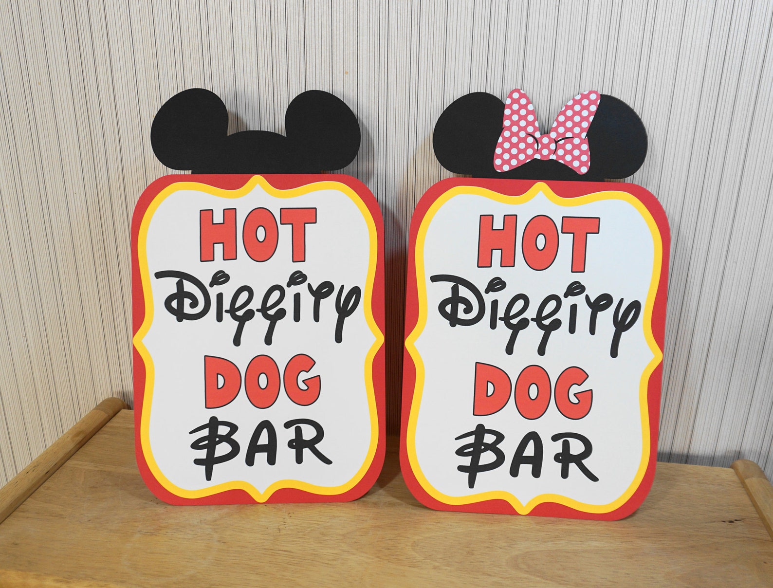 Mickey Mouse Birthday Sign Hot Diggity Dog Bar Party - Etsy Canada