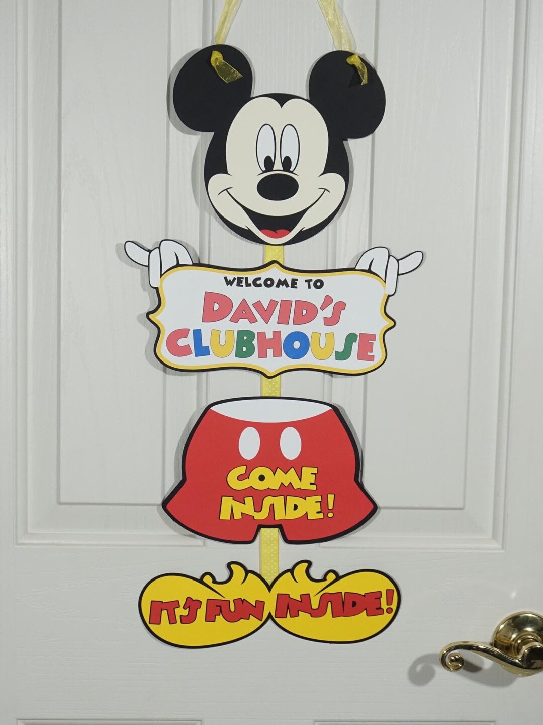 Mickey Mouse Birthday Welcome Door Sign, Come Inside, Clubhouse, 1st ...