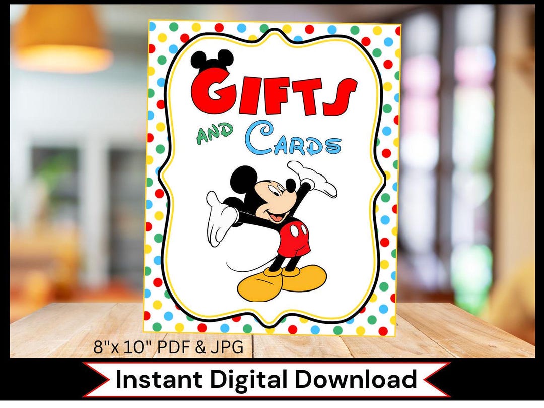 INSTANT DOWNLOAD Printable Mickey Mouse Clubhouse Party Gifts and Cards ...