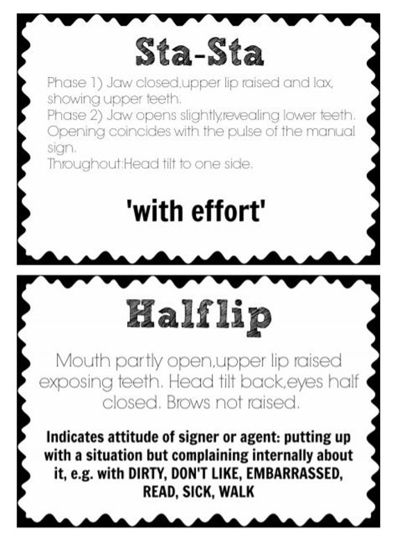 American Sign Language Mouth Morphemes Set of 18 ASL | Etsy