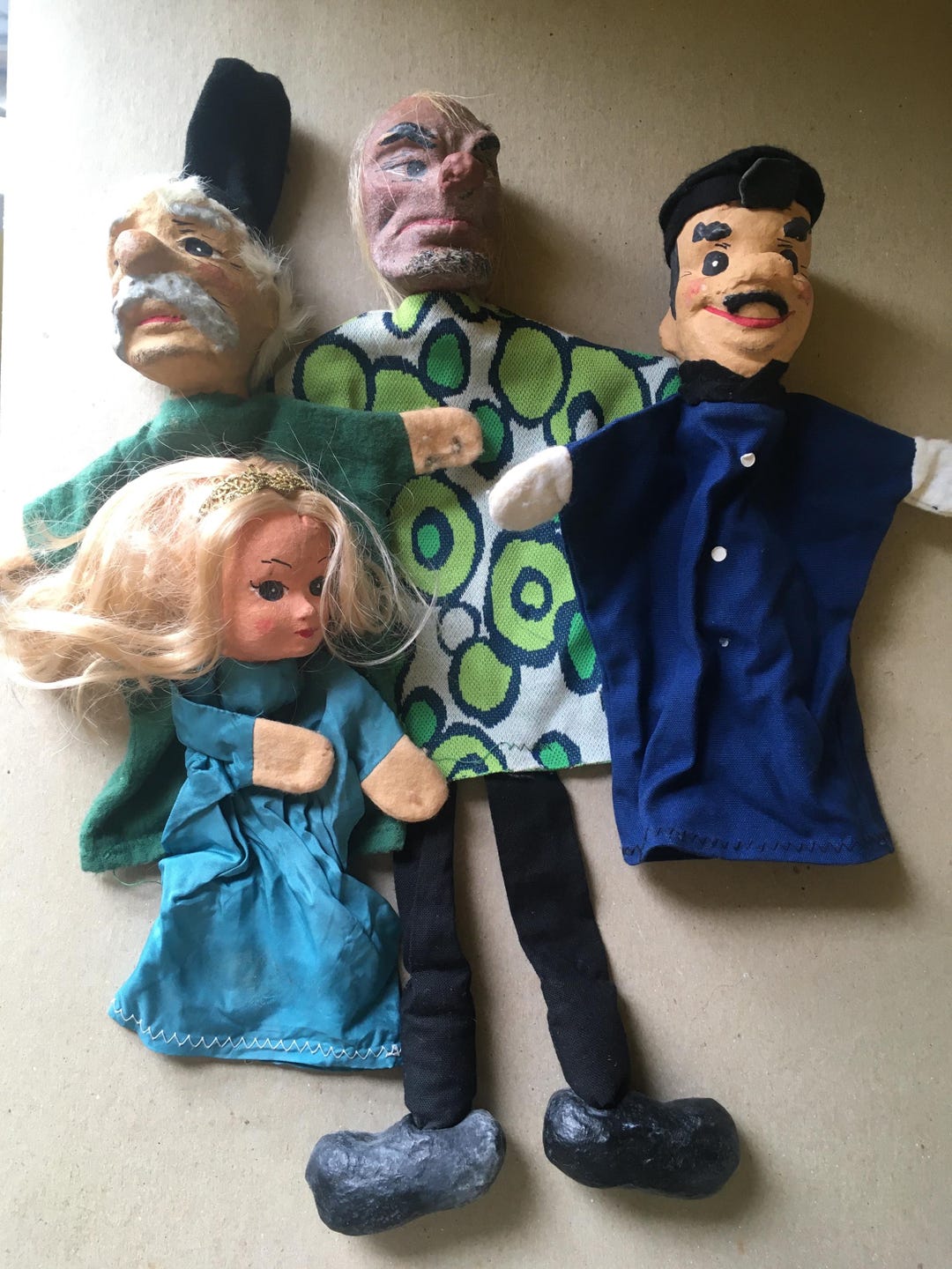 4 Vintage Hand Puppets - Etsy