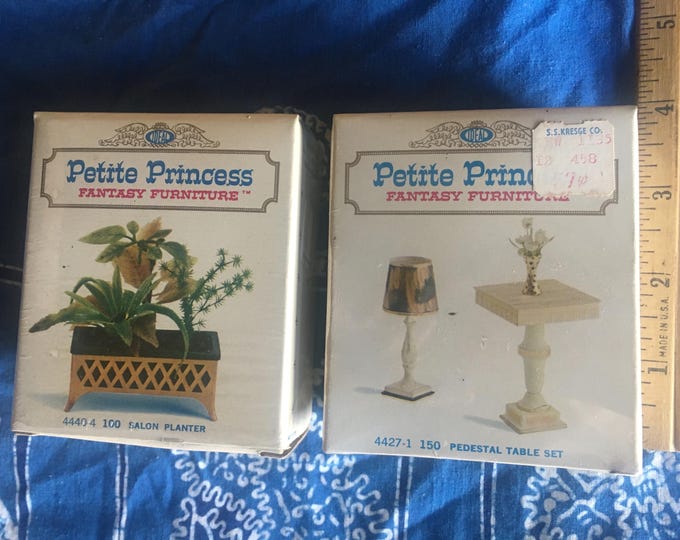 Princess Patti '60s Dollhouse Furniture Lot, Pedestal Table Set New in ...