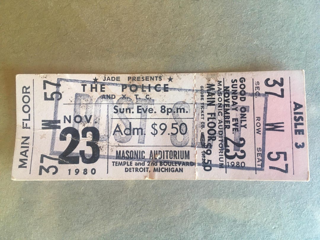 1980 XTC / the Police Concert Ticket - Etsy