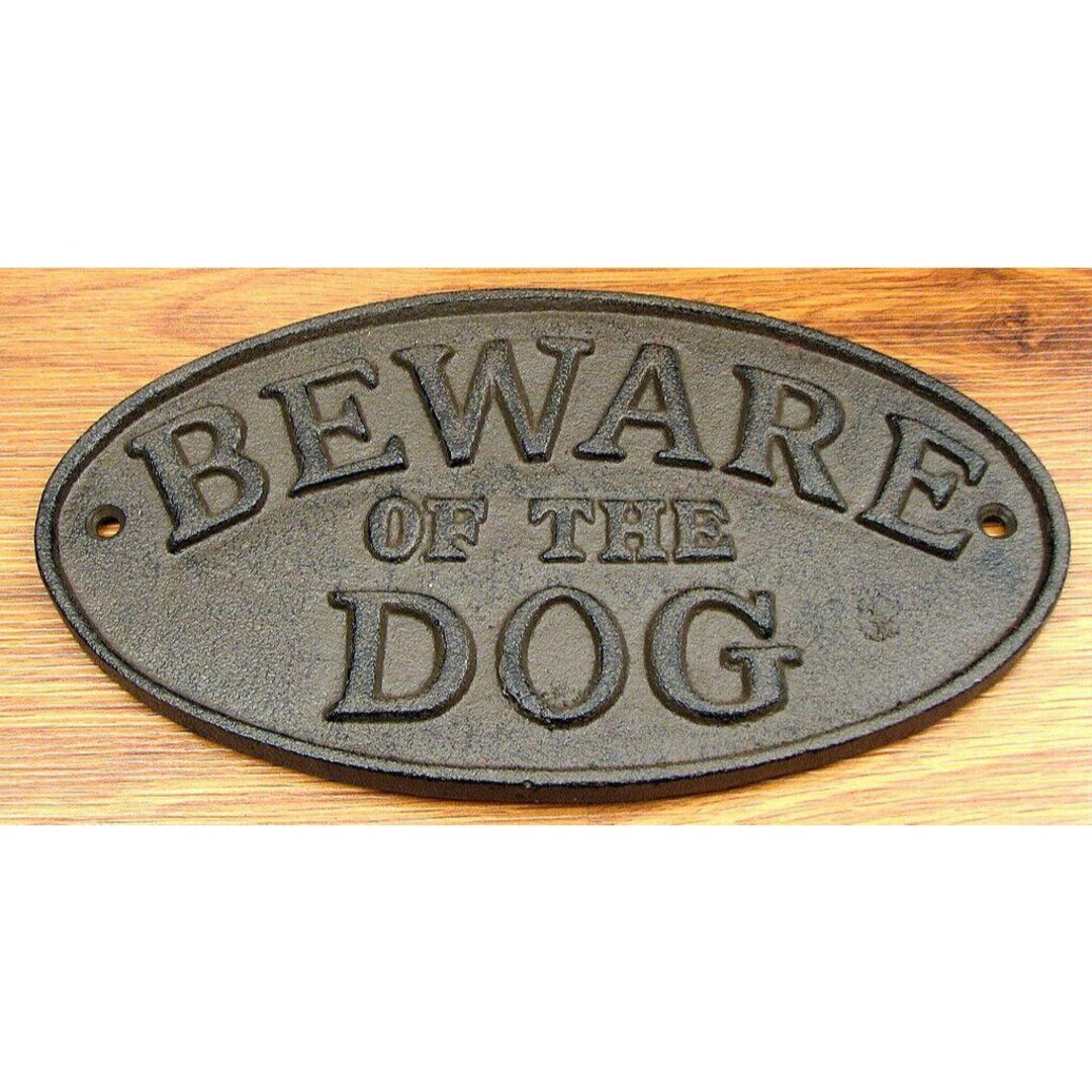 Cast Iron Beware of the Dog Sign 9 Wide 1375 - Etsy