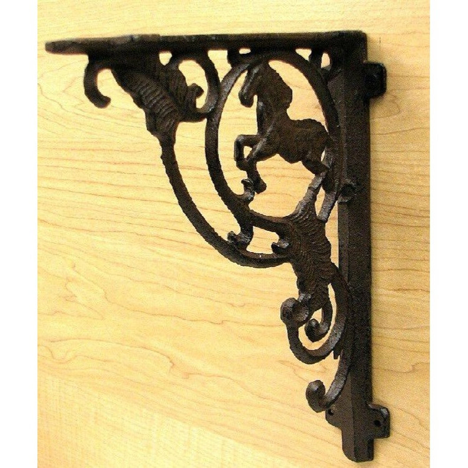 Set of 2 Cast Iron Horse Shelf Bracket 15009 - Etsy