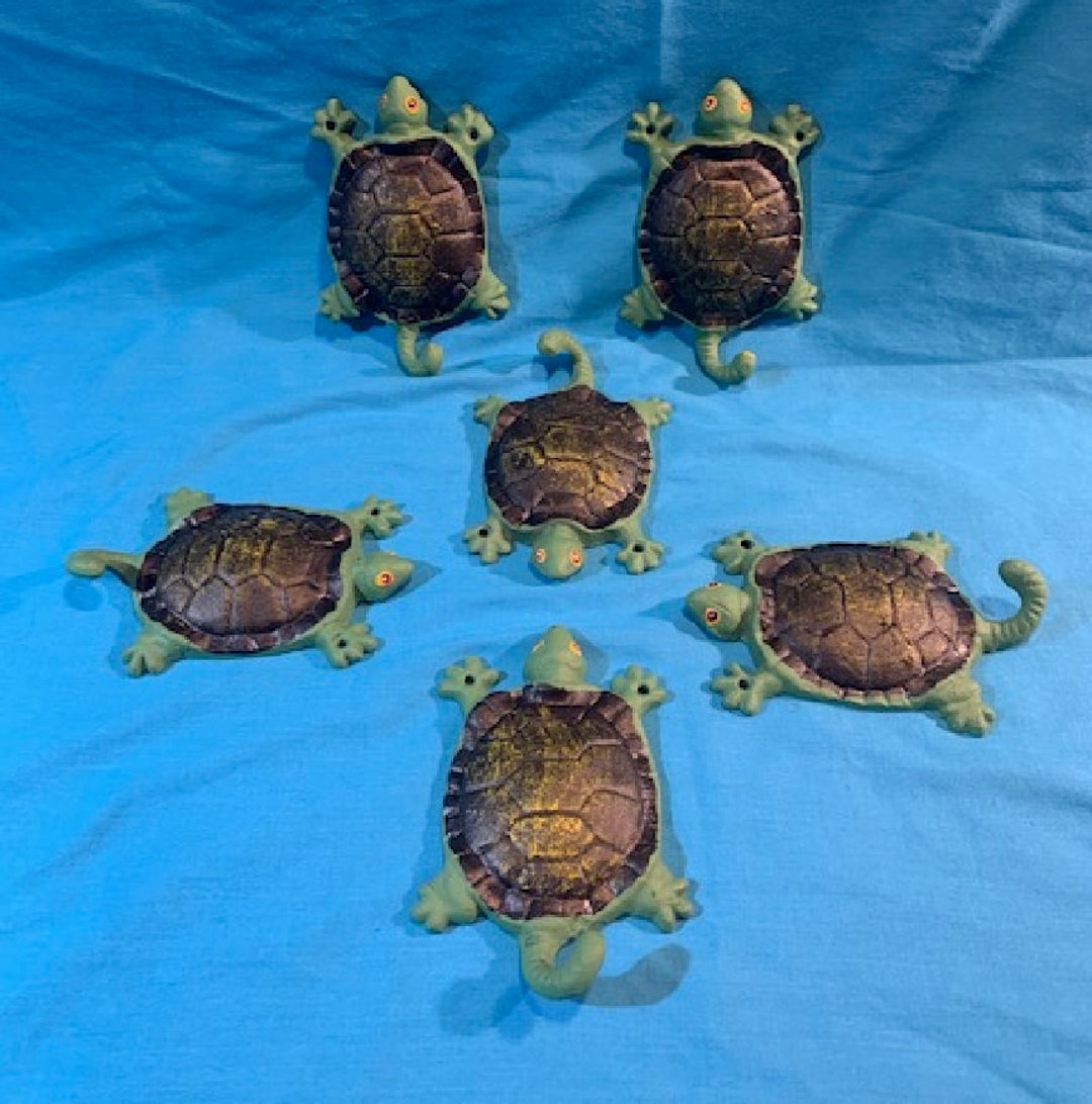 SIX Cast Iron Turtle With Tail Hook 5 1/2 Tall - Etsy