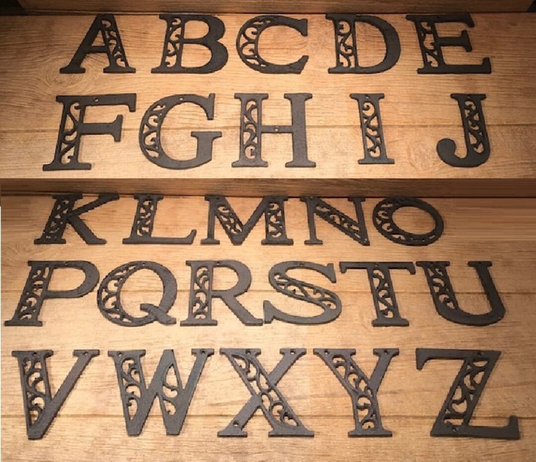 Any Letter Ornate Cast Iron Filigree 4 5/8 tall by 4 1/2 wide Rustic ...