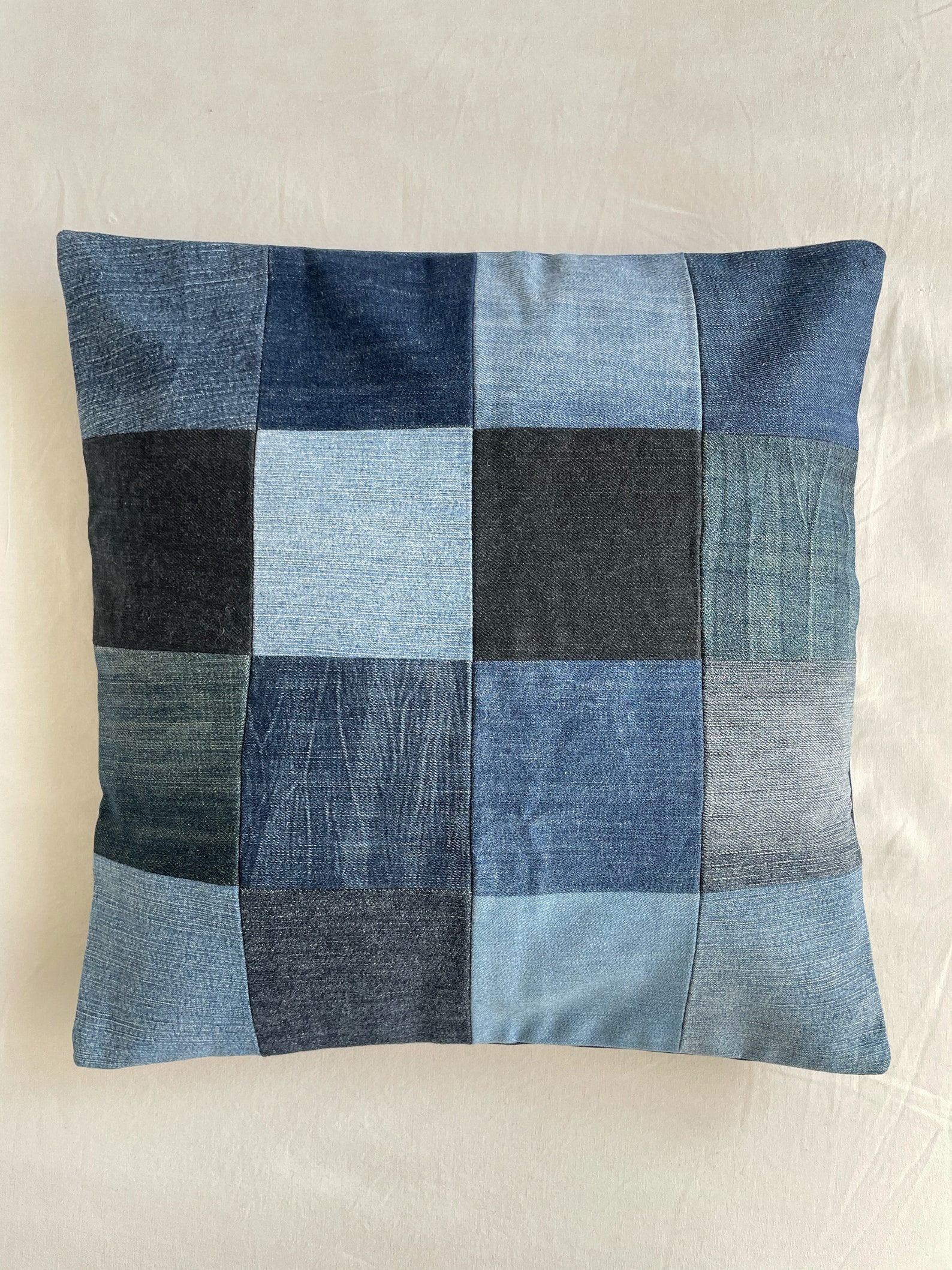 Patchwork Denim Cushion Cover, Denim Cushion Cover, Denim Cushion ...