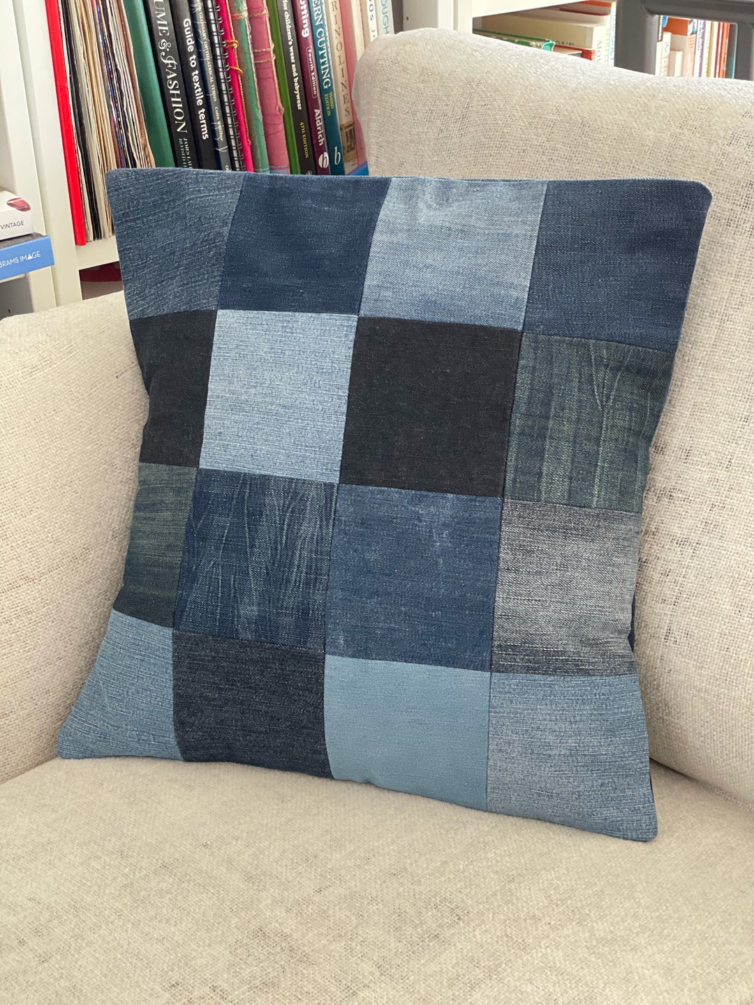 Patchwork Denim Cushion Cover, Denim Cushion Cover, Denim Cushion ...