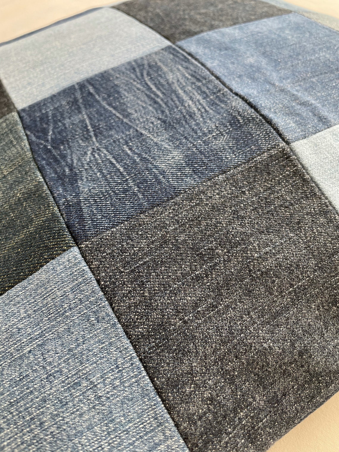 Patchwork Denim Cushion Cover, Denim Cushion Cover, Denim Cushion ...