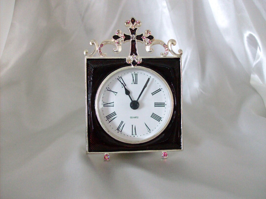 Vintage Spiritual Clock, Byzantine Cross, Art Deco Style,jewels, Silver ...