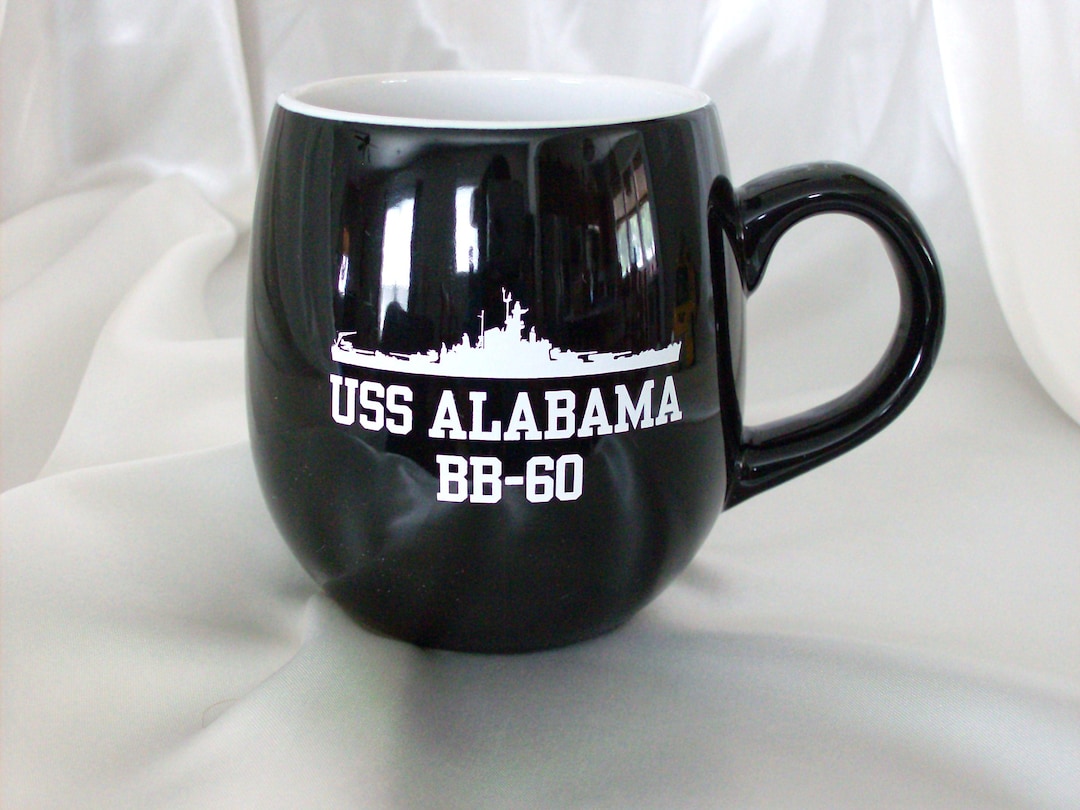 Battleship USS Alabama BB-60 Mug, Black/white, 10-12 Oz Capacity ...