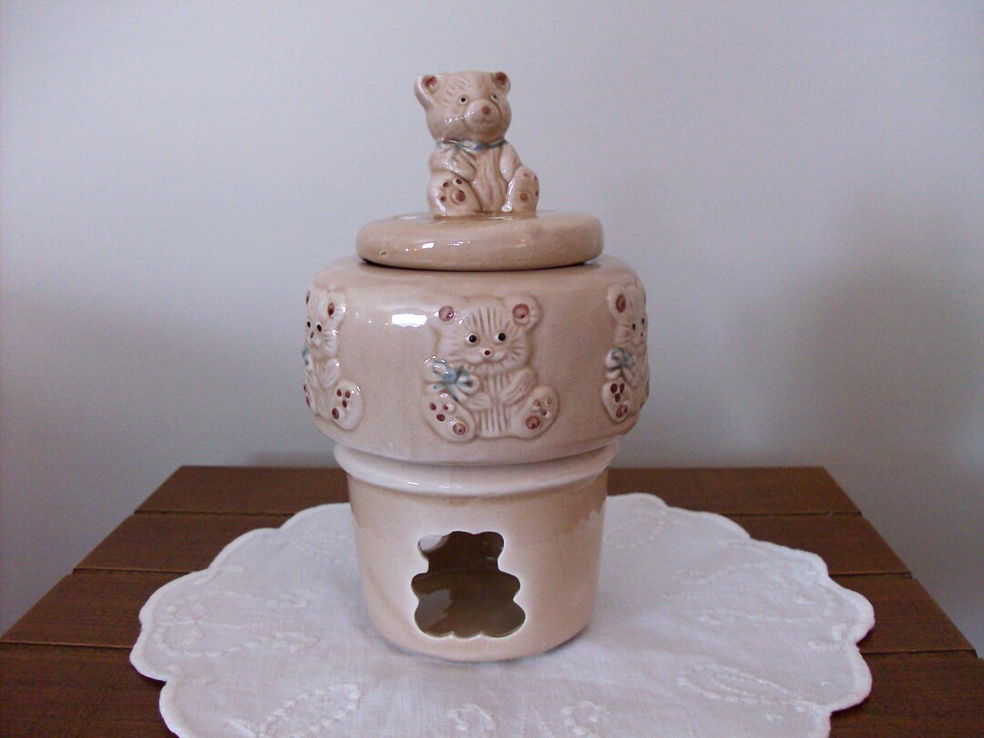Vintage Ceramic Potpourri Warmer, Tea Light, Votive, Teddy Bear Theme ...