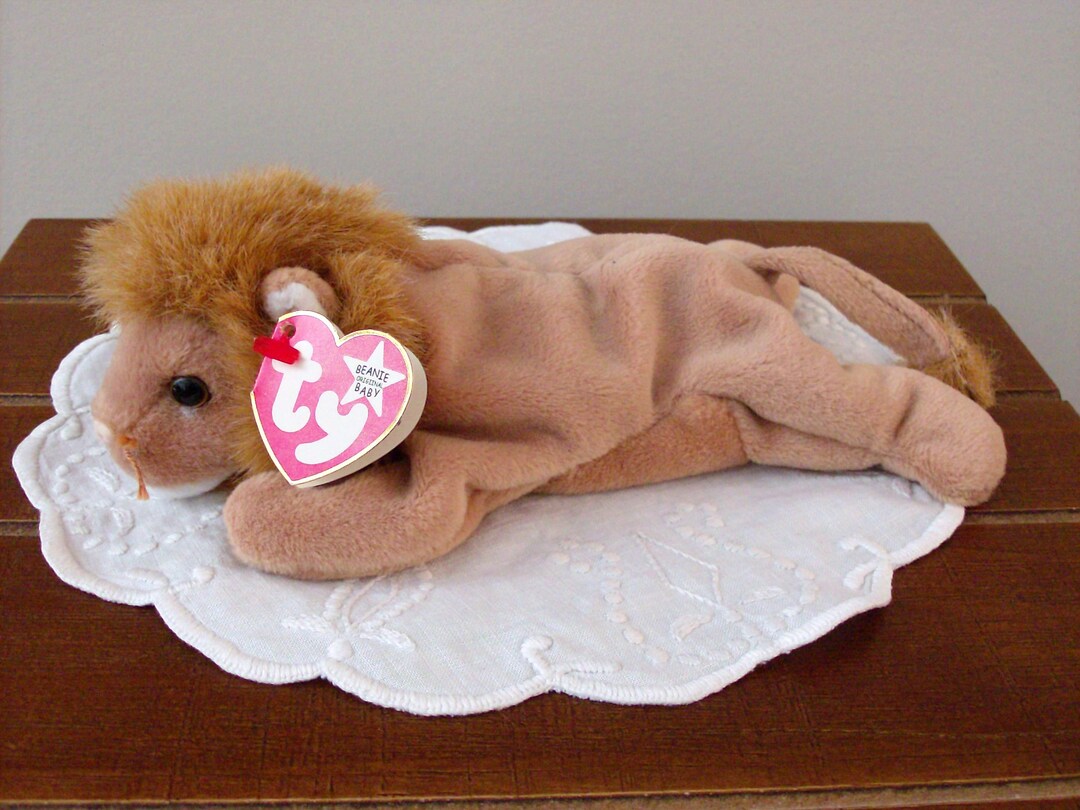 Ty Beanie Baby Roary the Lion, DOB 2/20/96, W/tags, PE Pellets ...