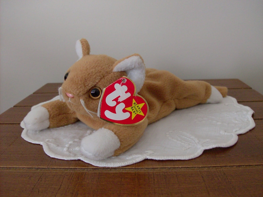 Ty Beanie Baby Nip the Cat, DOB 3/6/94, Style #4003, Tush Tag 1993, PVC ...