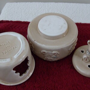 Vintage Ceramic Potpourri Warmer, Tea Light, Votive, Teddy Bear Theme ...