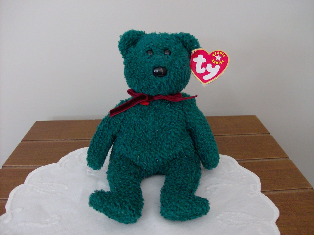 Ty Christmas Beanie Teddy Bear 2001, Beanie Baby, DOB 12/24/2000 W ...
