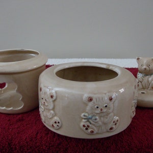 Vintage Ceramic Potpourri Warmer, Tea Light, Votive, Teddy Bear Theme ...