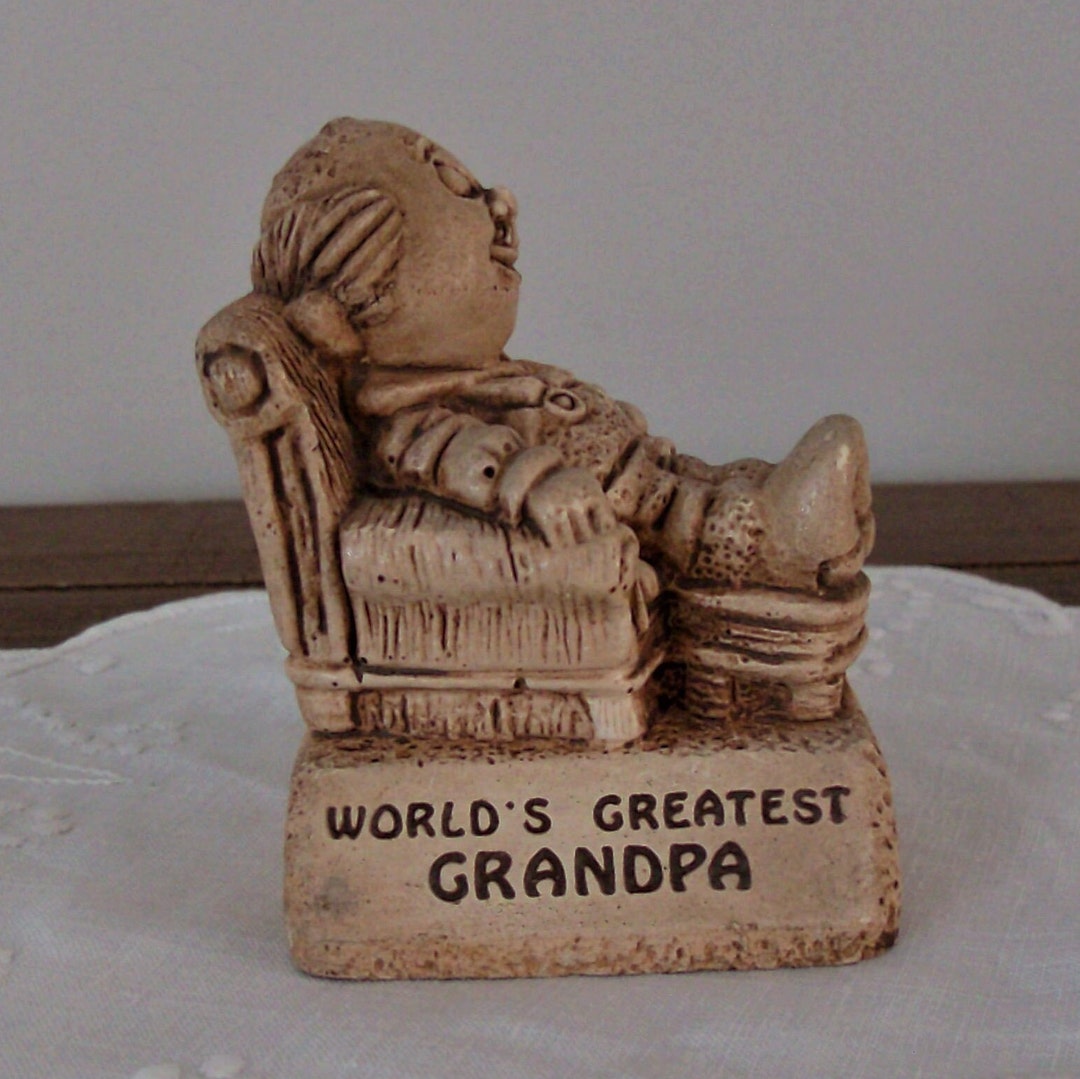 Vintage Grandpa Figurine by Paula, "world's Greatest Grandpa", 1970, #W ...