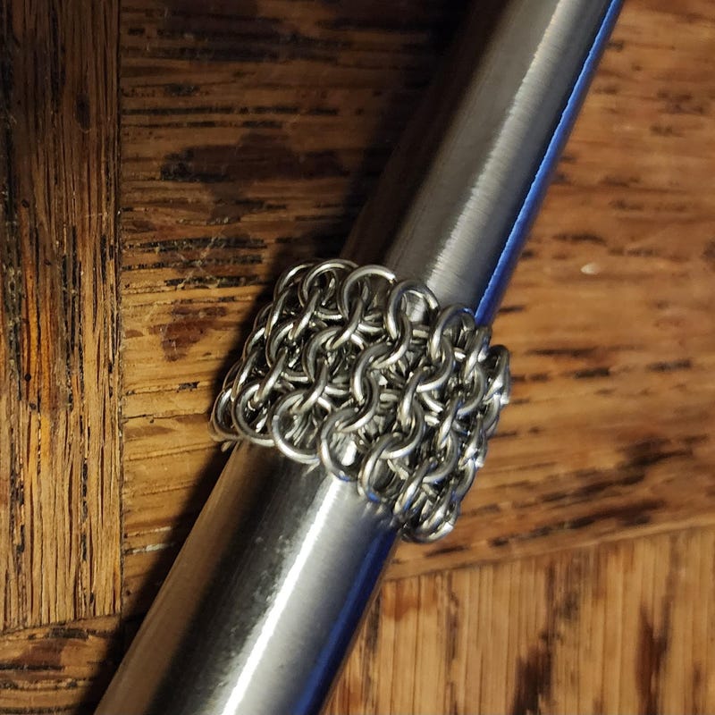 Wide Chainmail Ring - Etsy