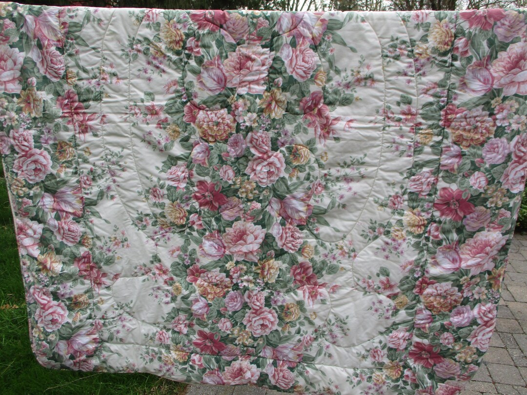 80's Martha Stewart Roses Comforter Set, 10 Pieces, Bed Skirt, Shams ...
