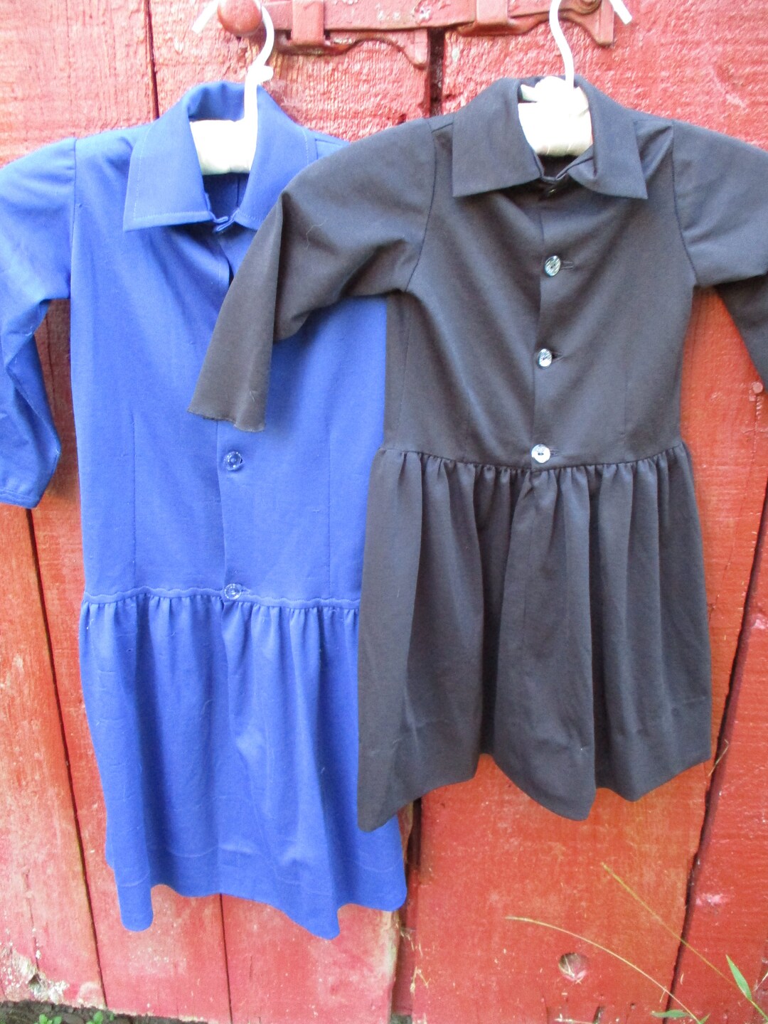 Pair, Vintage Blue and Black Amish Girl's Dresses, Ohio - Etsy
