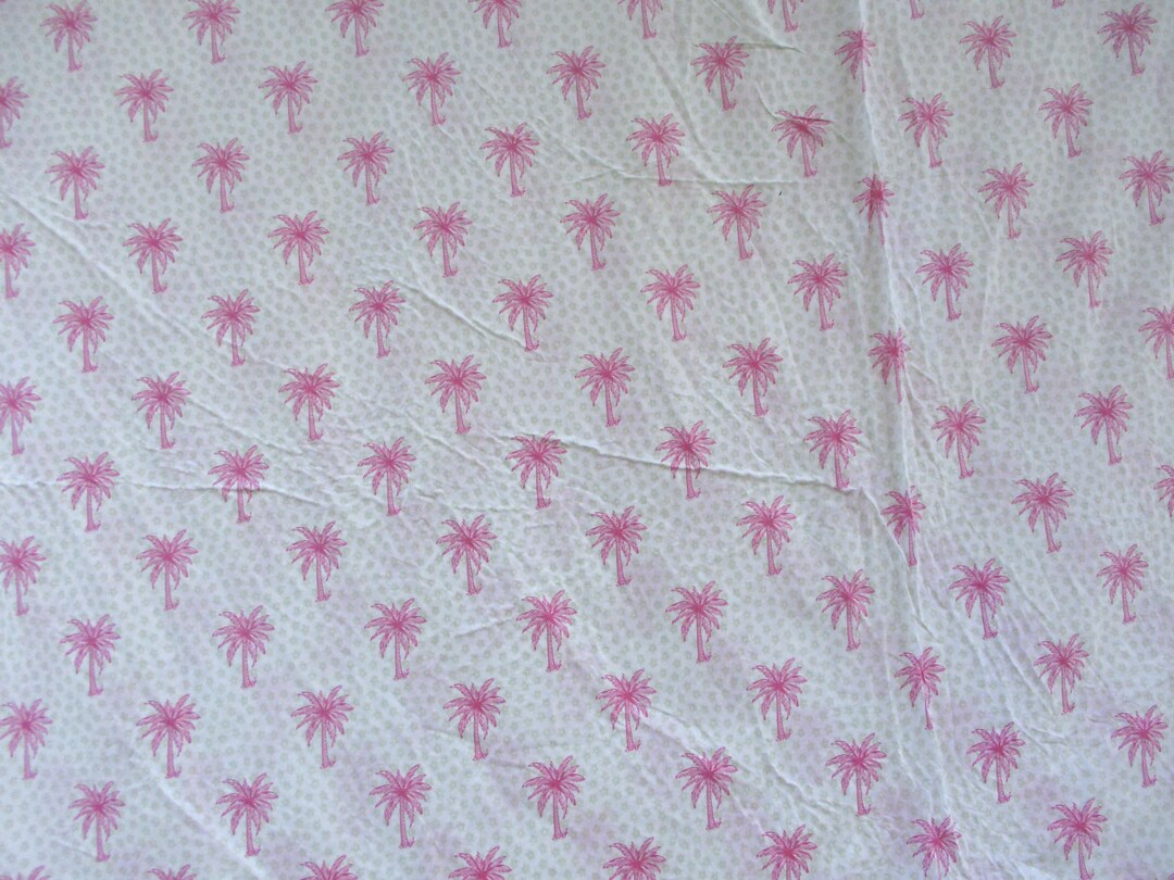 Preppy, Pink Palm Trees & Green Flowers, Full/queen Pottery Barn Duvet ...