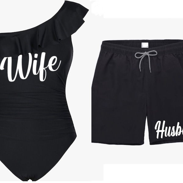 Matching Husband And Wife Swimsuits Etsy