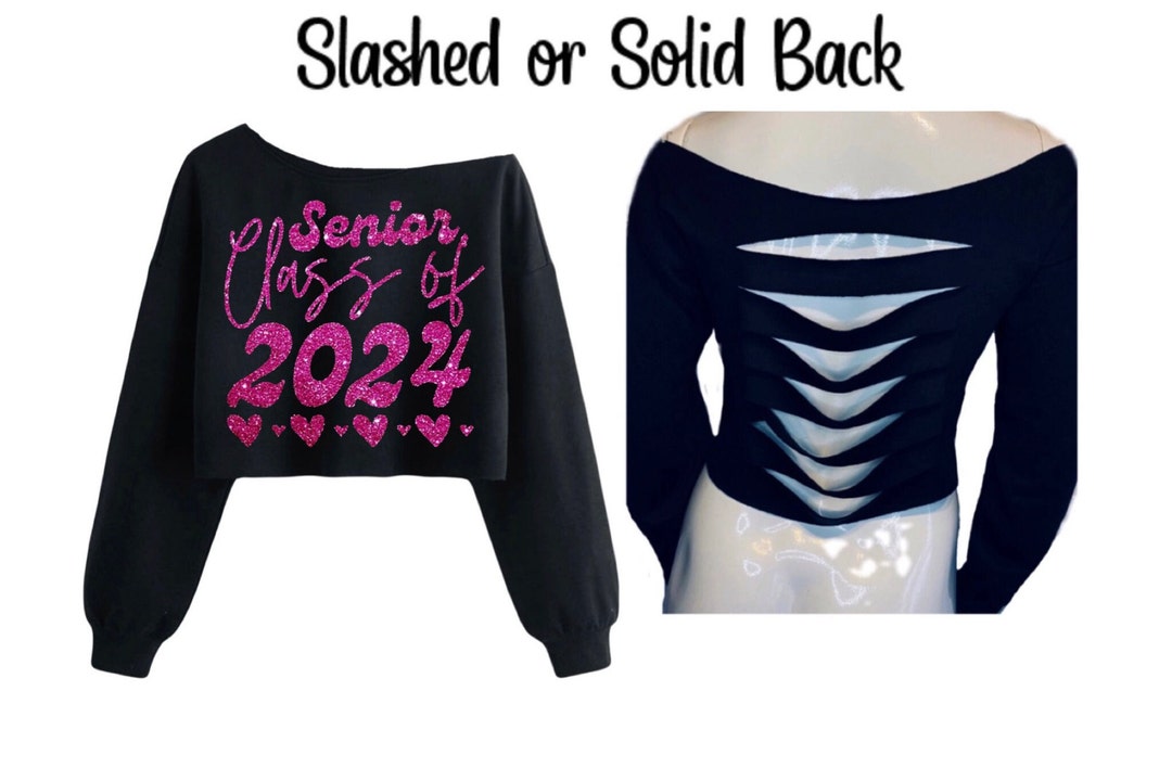 Senior Class of 2024 Cropped Sweatshirt, Womens Graduate off Shoulder ...