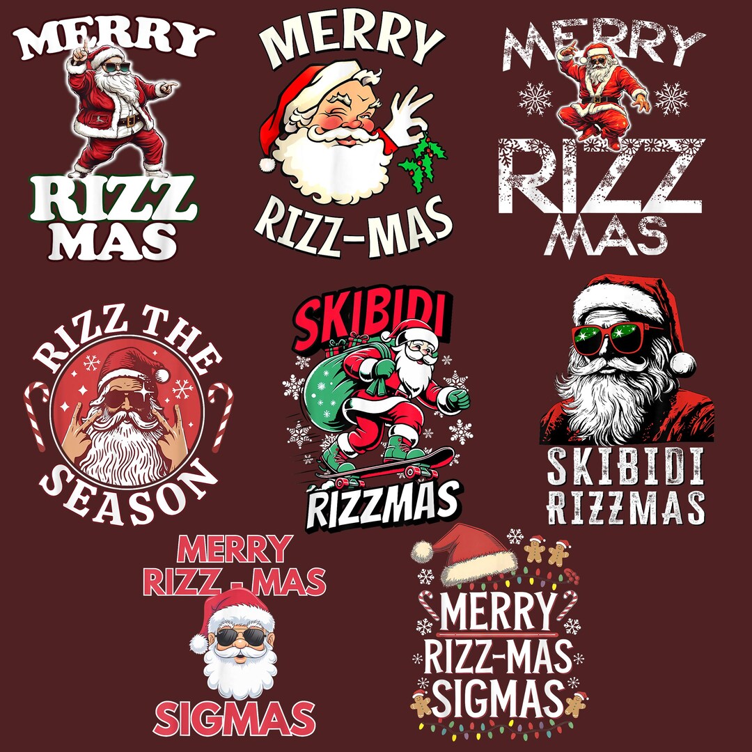 Merry Rizzmas Bundle Png, Merry Christmas Png, Christmas Family Png ...