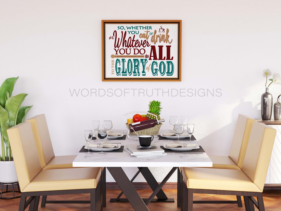 DIGITAL 1 Corinthians 10:31 Scripture Bible Verse Word Art - Etsy
