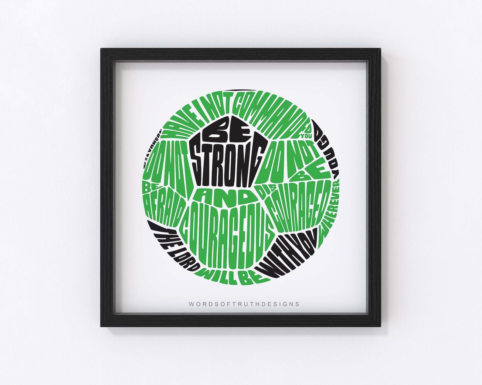 Soccer Bible Verse Wall Art Print, Joshua 1:9, Soccer Player Gift ...