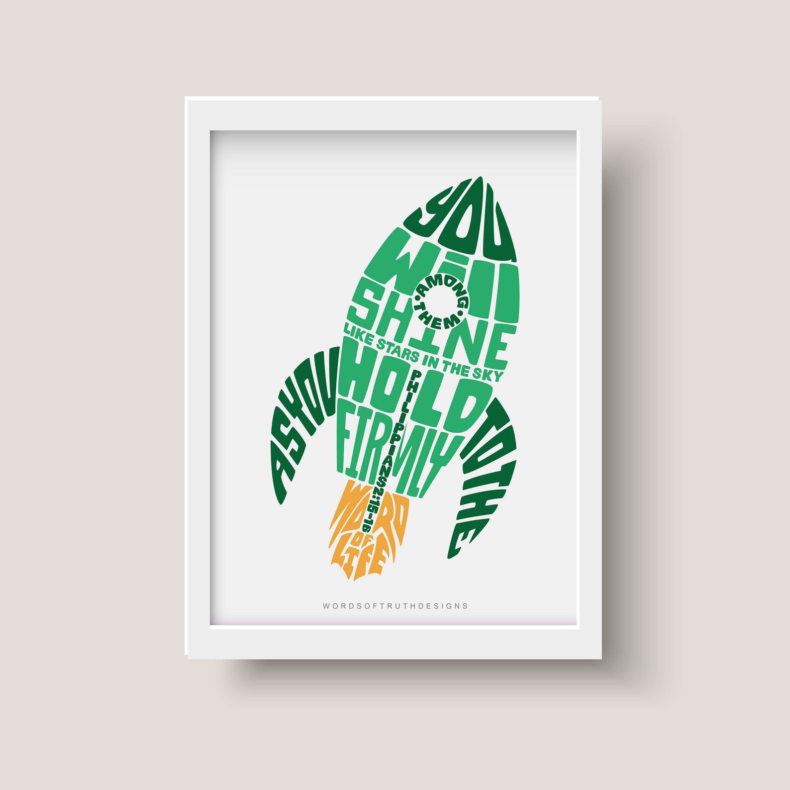 DIGITAL Rocket Scripture Wall Art Print Philippians 2:15-16 | Etsy