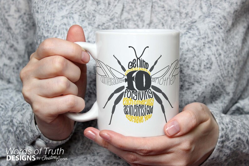DIGITAL Ephesians 4:32 Bee Kind Print, Bee Wall Art Print, Scripture ...