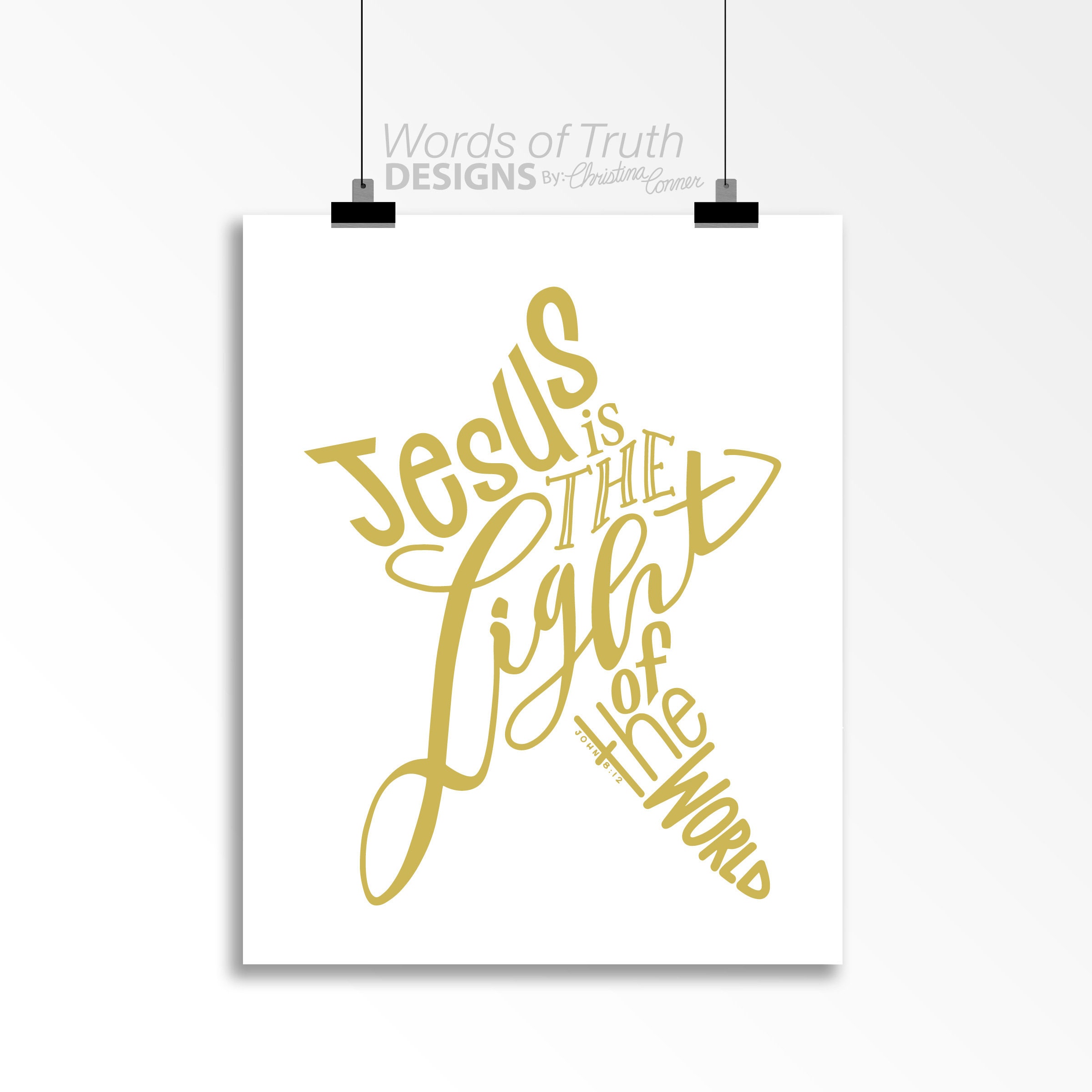 DIGITAL Gold Star Scripture Bible Verse Word Art Print John - Etsy UK