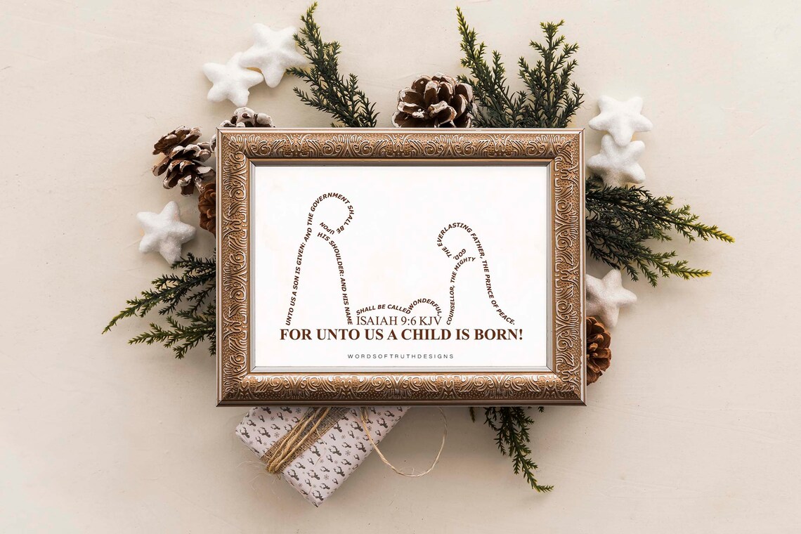 DIGITAL Holy Family Scripture Bible Verse Word Art Printable, Isaiah 9: ...