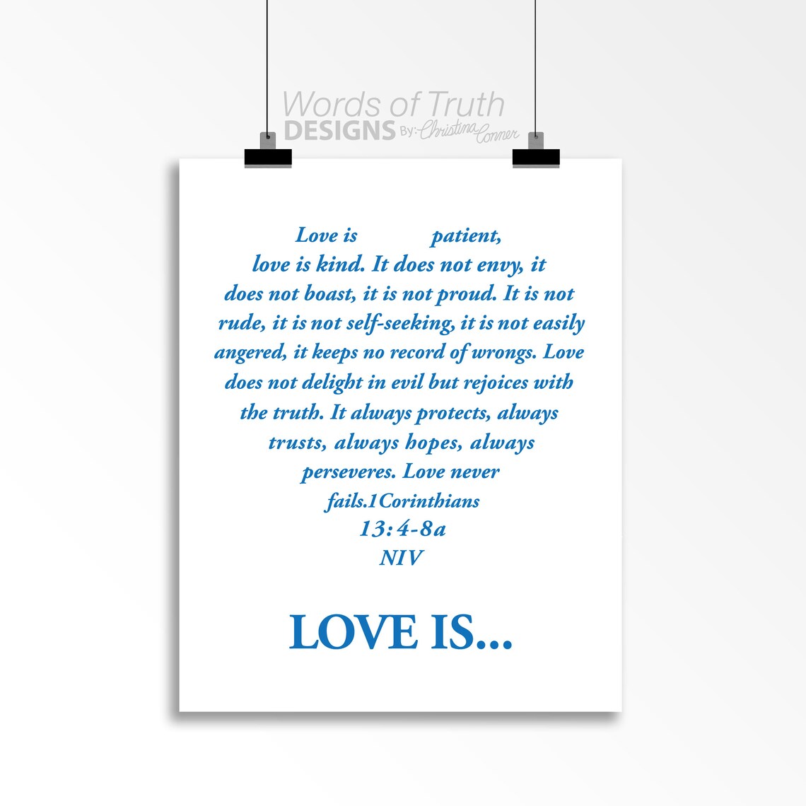 1 Corinthians 13 Christian Wedding Gift Love is Patient - Etsy