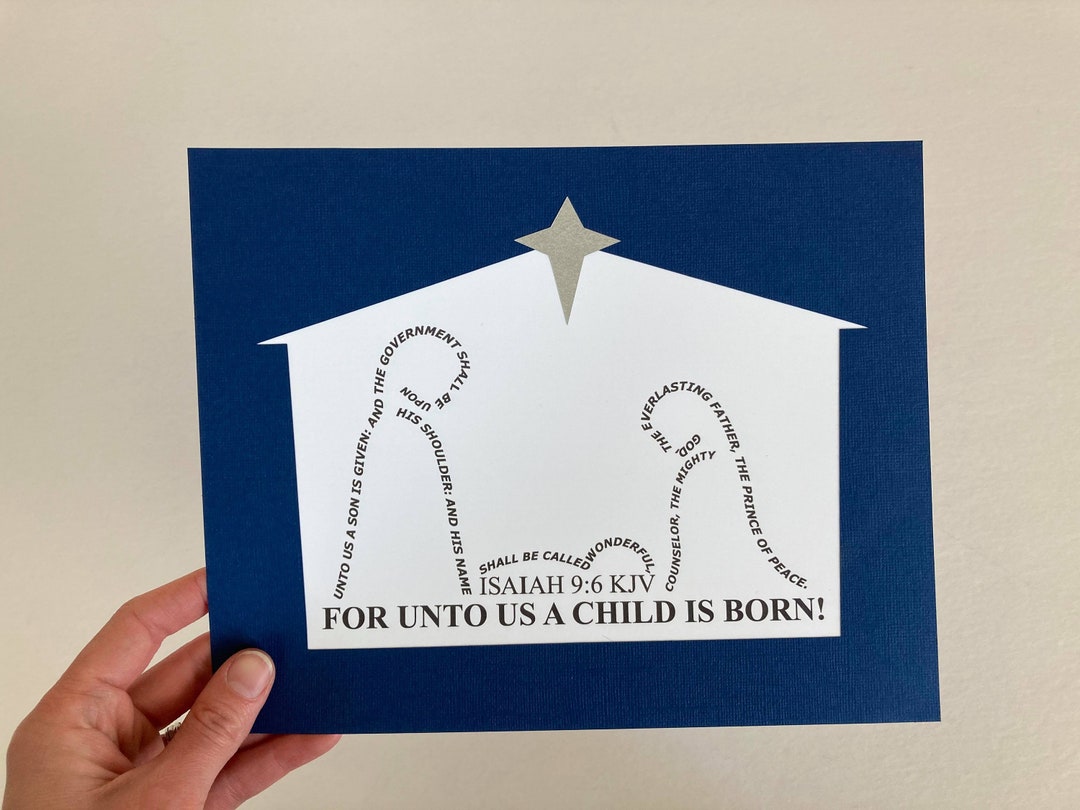 Nativity Scene Christian Art, Holy Family Isaiah 9:6 for Unto Us A ...