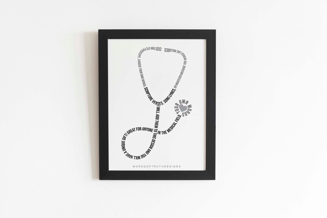Custom Word Art Stethoscope, Nurse Preceptor Gift, Healthcare Word Art ...