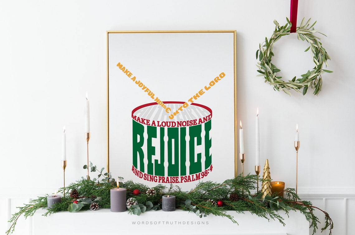 DIGITAL Drum Scripture Word Art, Psalm 98 Make a Joyful Noise ...