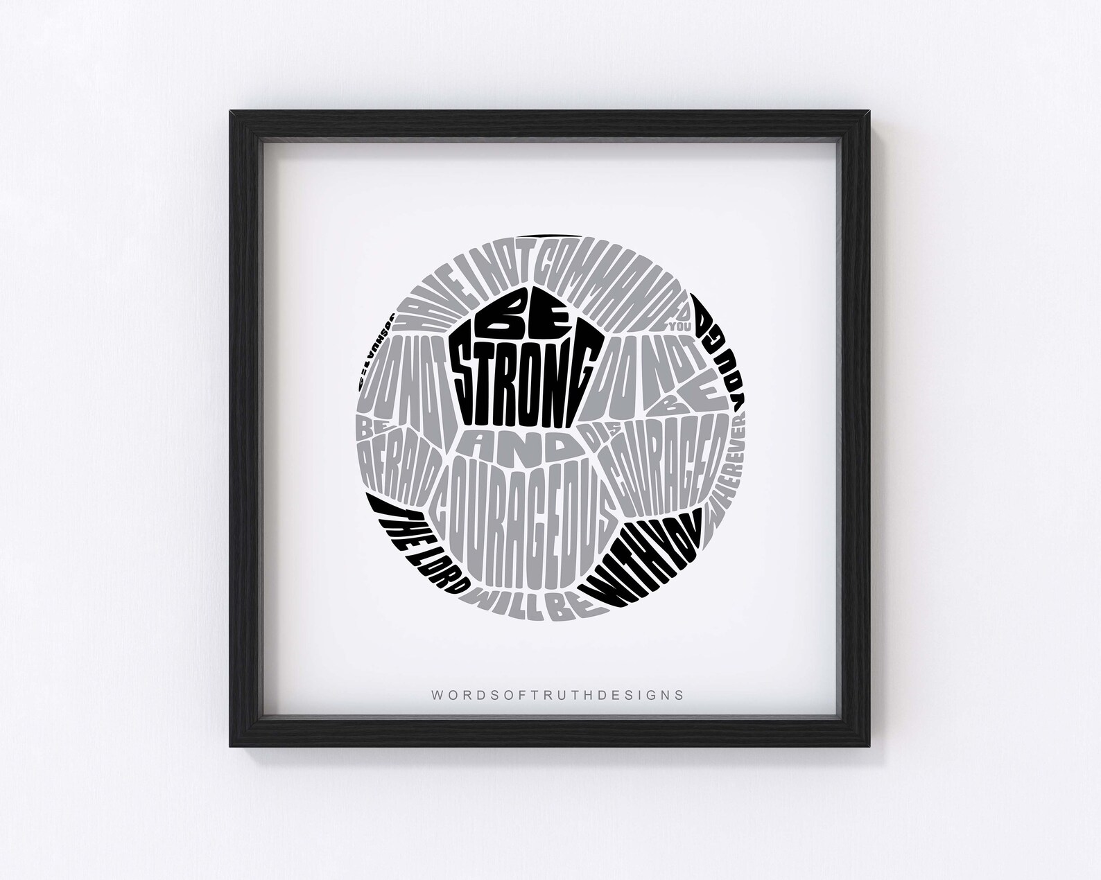 Soccer Bible Verse Wall Art Print, Joshua 1:9, Soccer Player Gift ...